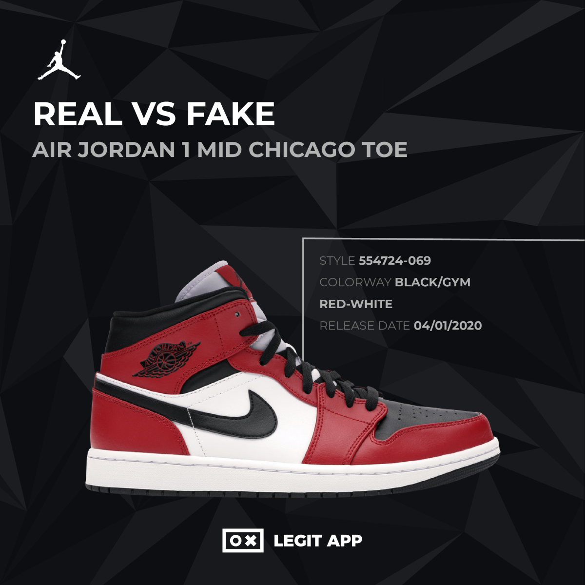 Jordan 1 Mid Chicago Toe | LegitApp | Your Trusted Partner in Luxury ...
