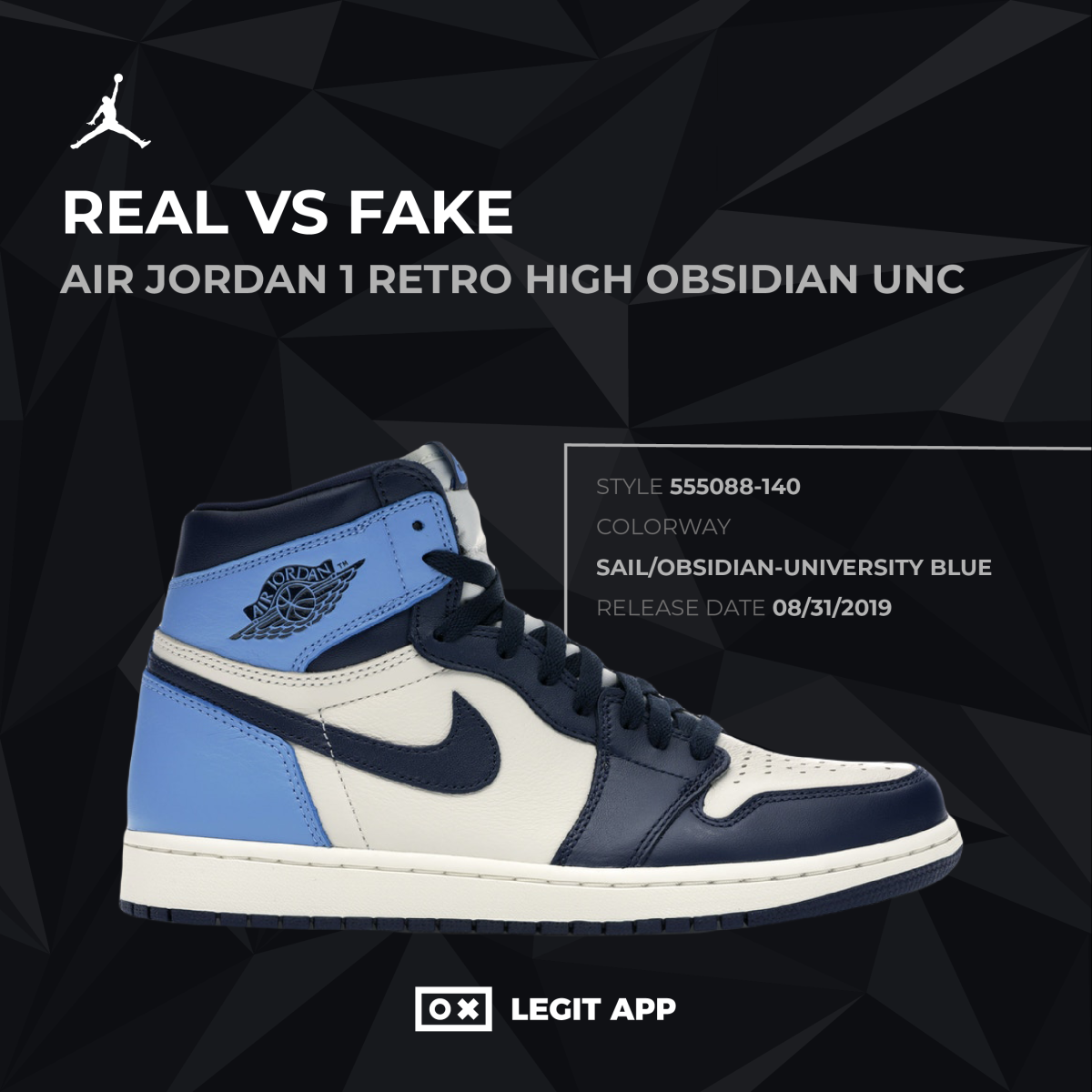 Jordan 1 Retro High Obsidian UNC | LegitApp | Your Trusted Partner in ...